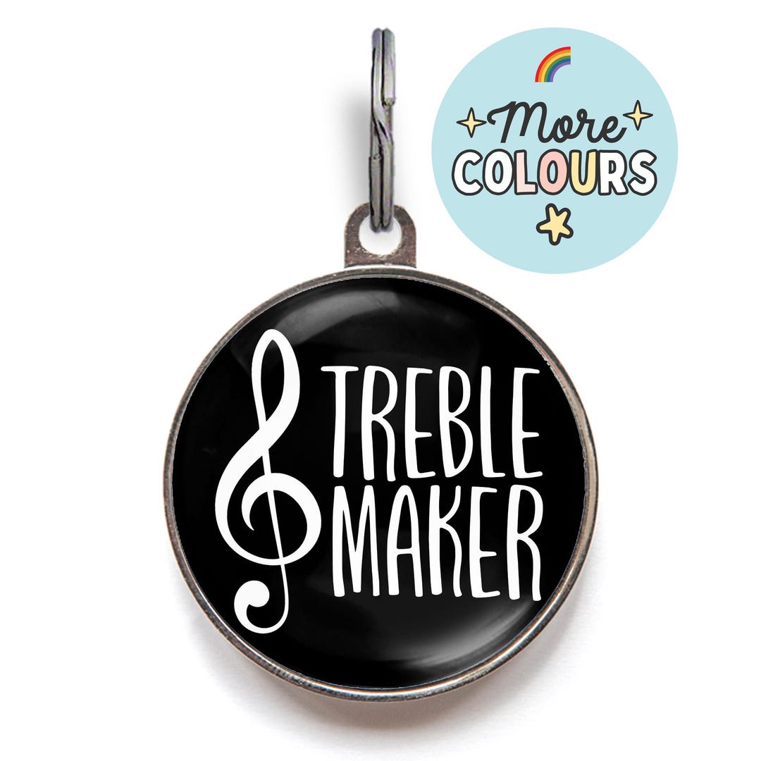 Treble Maker Dog Tag – Funny Music Dog Tag for Pets | Cute Musical Pet ...