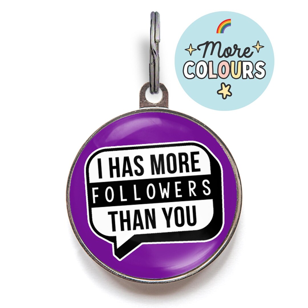 Funny Dog Tag - Add Text to the Back I Has More Followers Than You ...