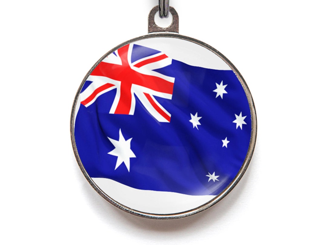 Australian Flag Pet ID Tag – Personalized Australia Dog Tag – Custom ...
