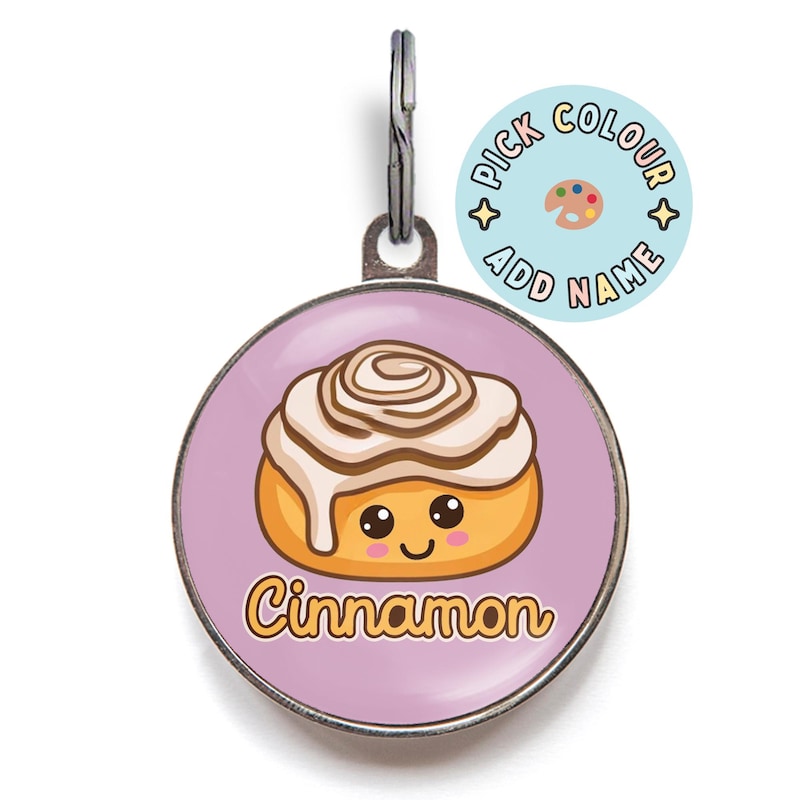 Cinnamon Roll Name Tag - Etsy