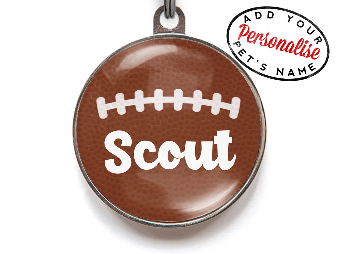 Football Dog Tags, American Football, Personalized Name Tag for Cats ...