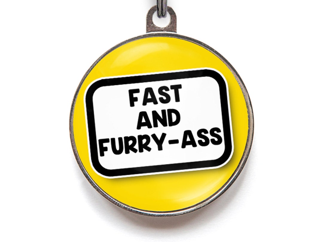 Funny Pet ID Tag Name Tag for Dog Funny Pet Tags Fast and Furry-ass 2 ...