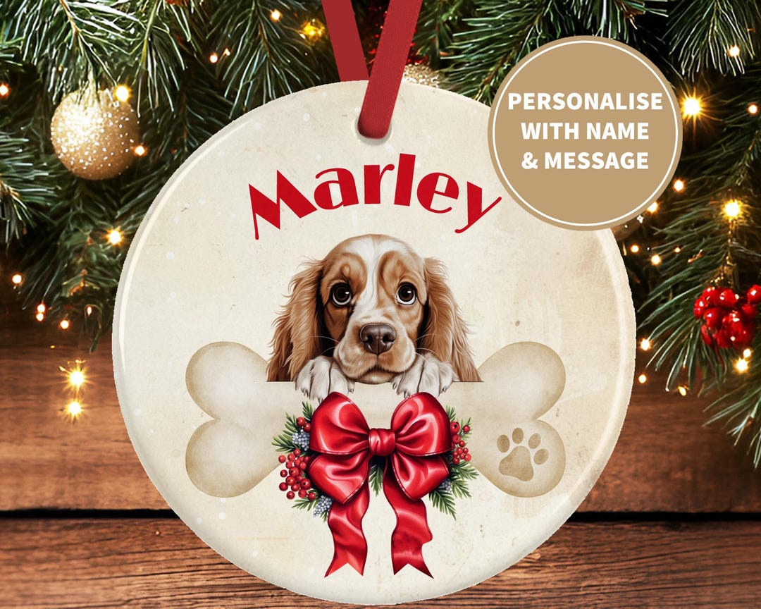 Personalised American Cocker Spaniel Christmas Ornament - Ceramic ...