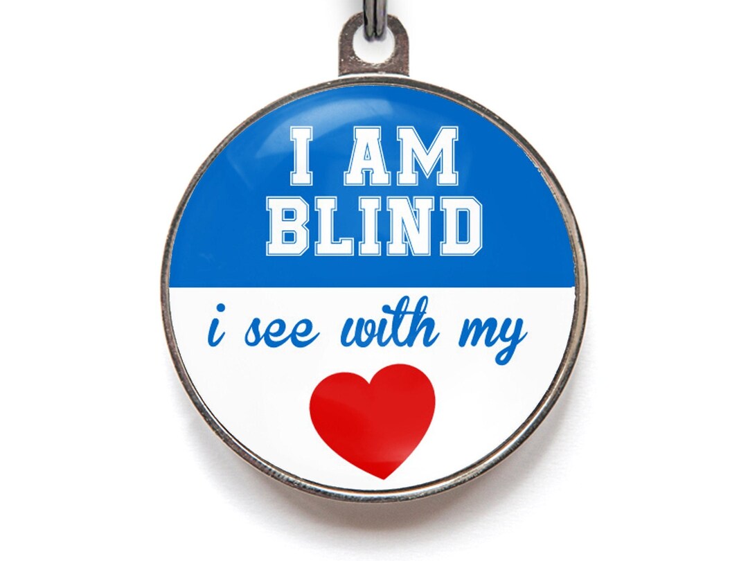 Blind Medical Pet Tag - Blue - Etsy