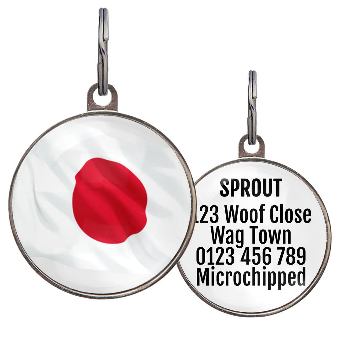 Japanese Dog Tag – Japan Flag Pet ID Tag – Custom Dog Tag – Japanese ...