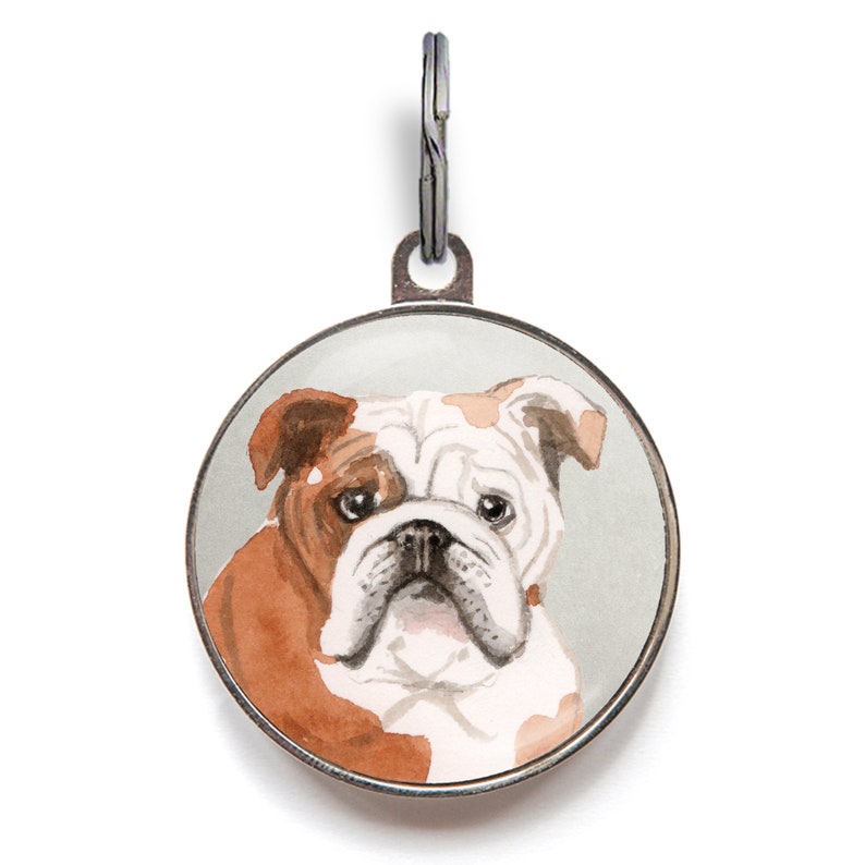 English Bulldog Dog Tag Bulldog ID Tag Handmade Dog Tag for - Etsy