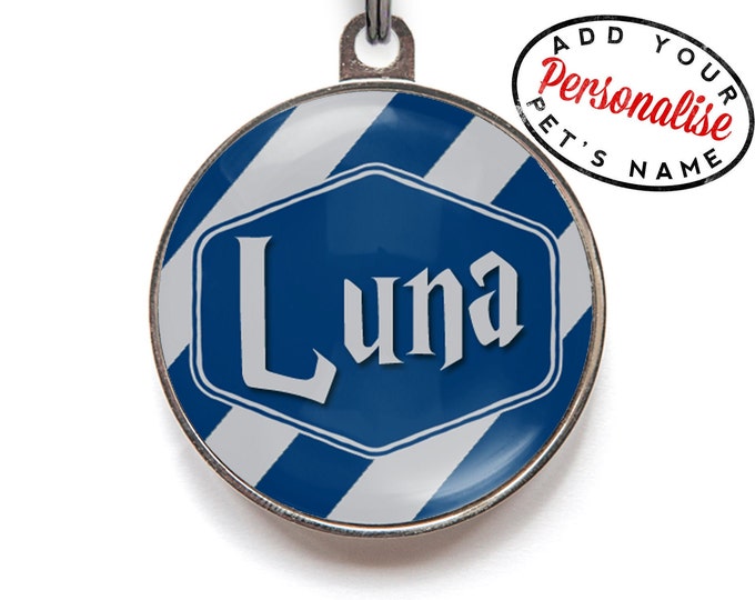 Luna Pet ID Tag Dog Id Tag Dog Collar Tag Pet ID Tag Hand Stamped ...