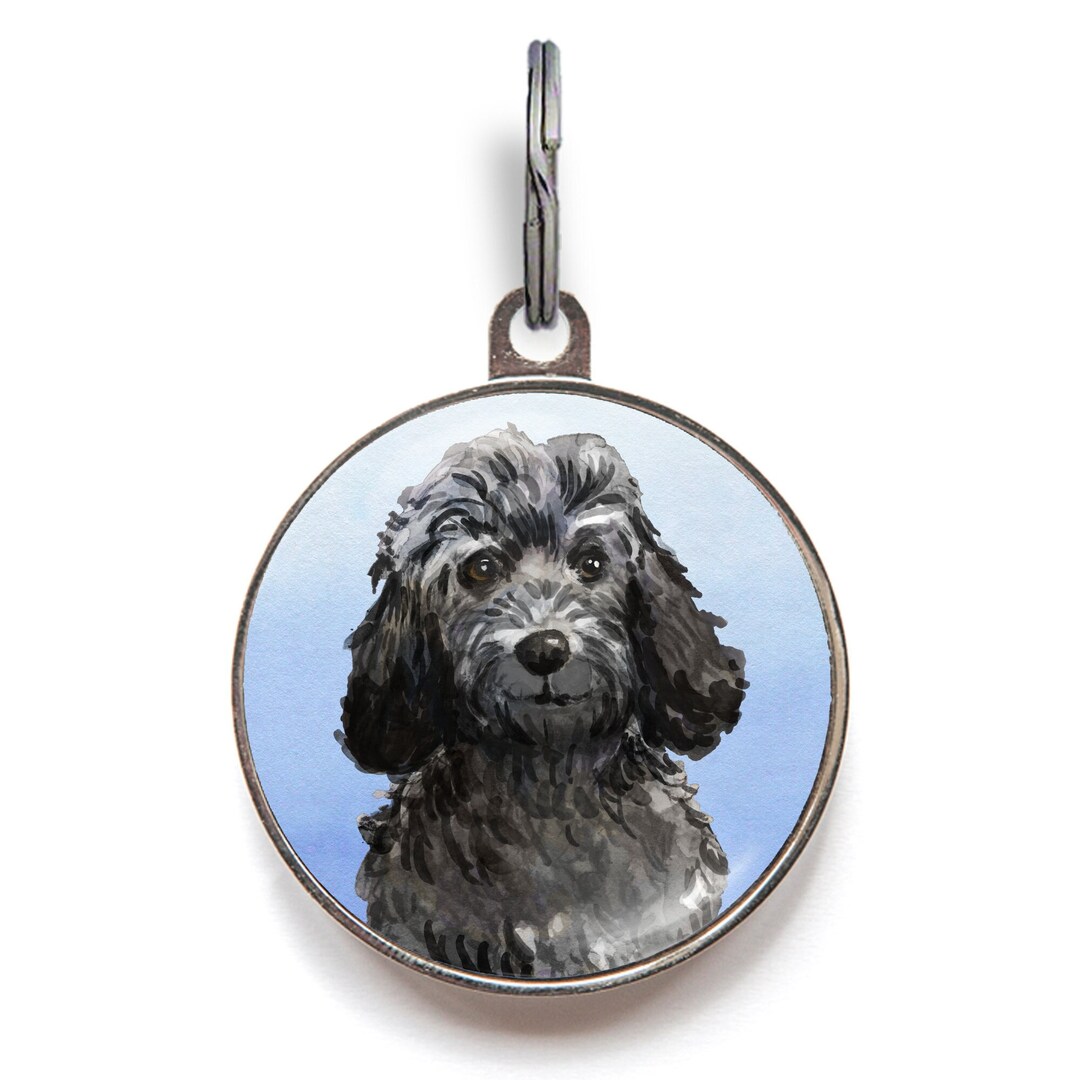 Cockapoo Dog Tag, Black Cockapoo ID Tag, Collar Tag for Cockapoo Puppy ...