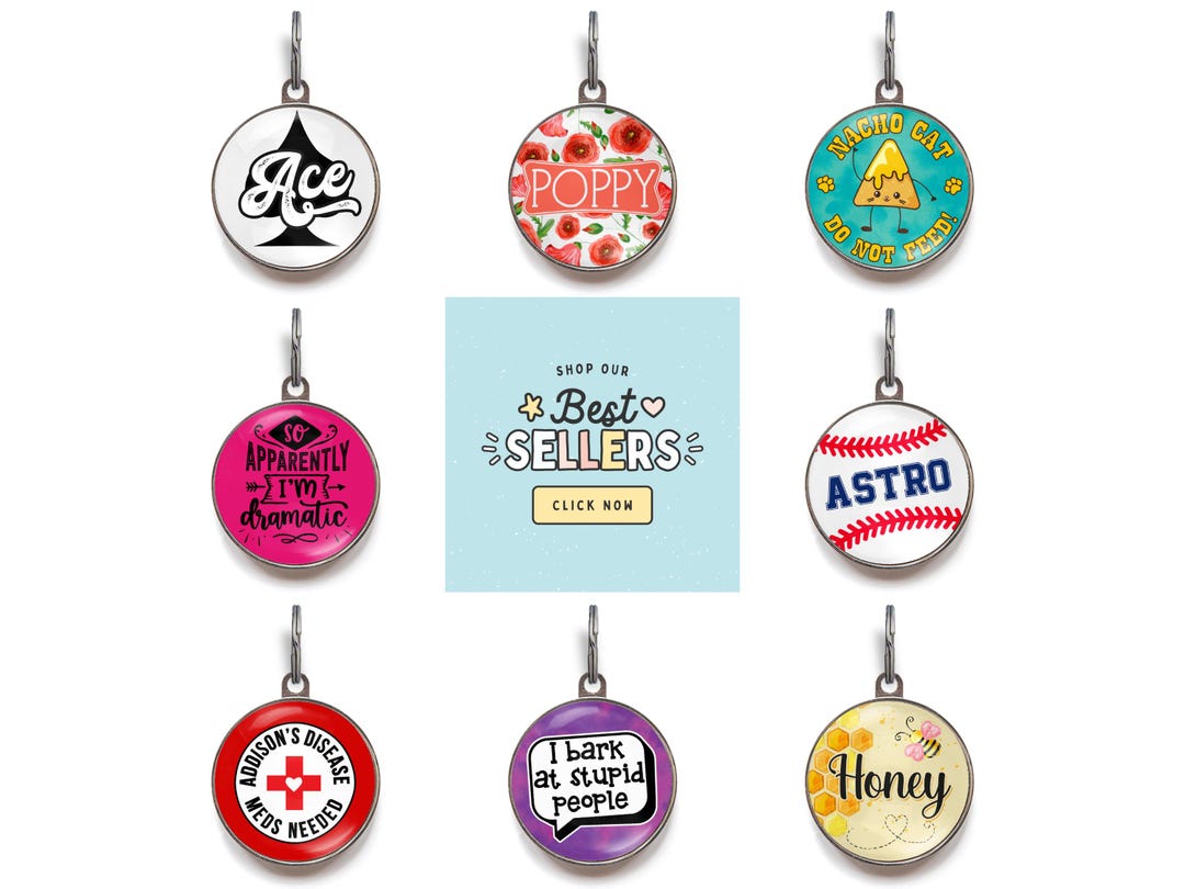 Best Sellers Pet Tag Collection – Funny & Personalized Dog Name Tags ...