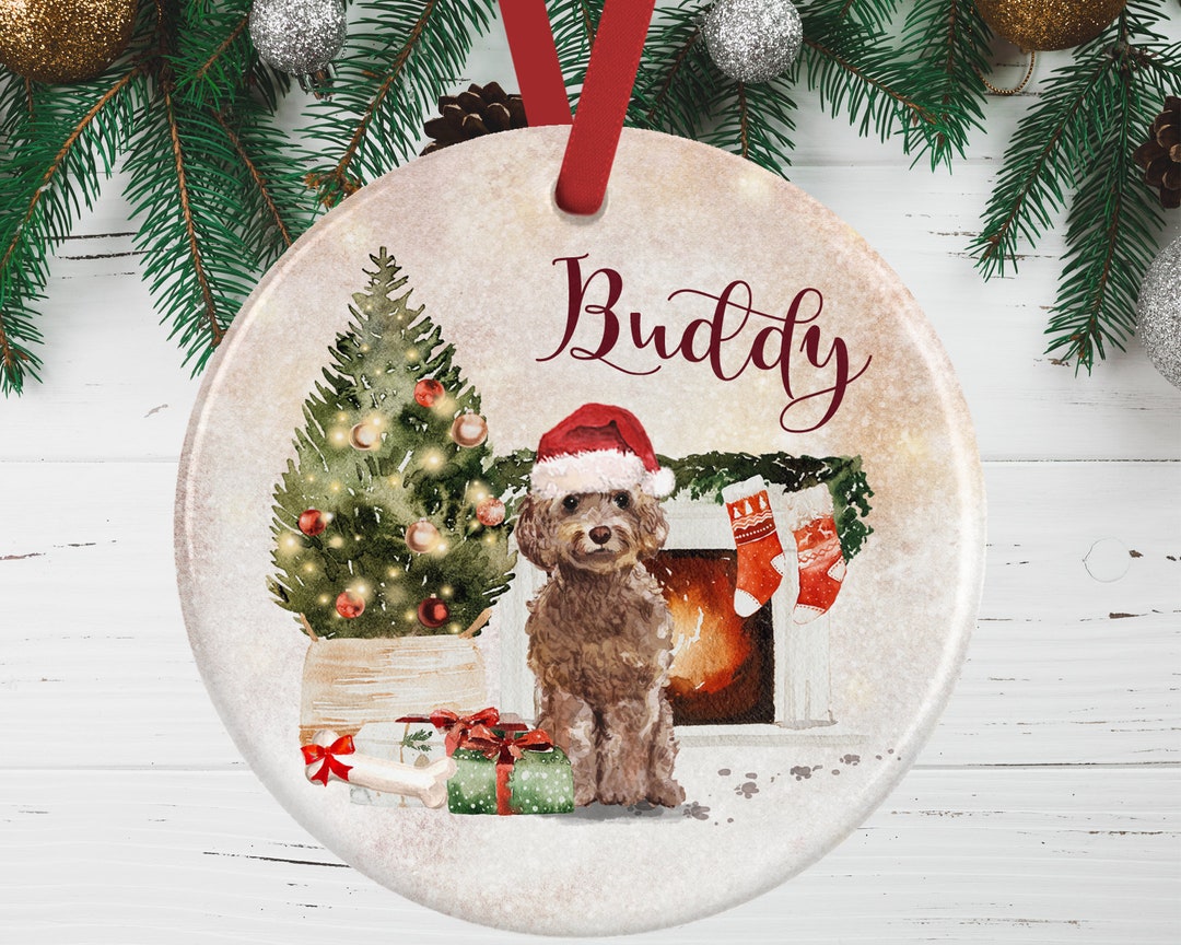 Brown Cockapoo Christmas Ornament for Dog Lover Brown Cockapoo Memorial ...