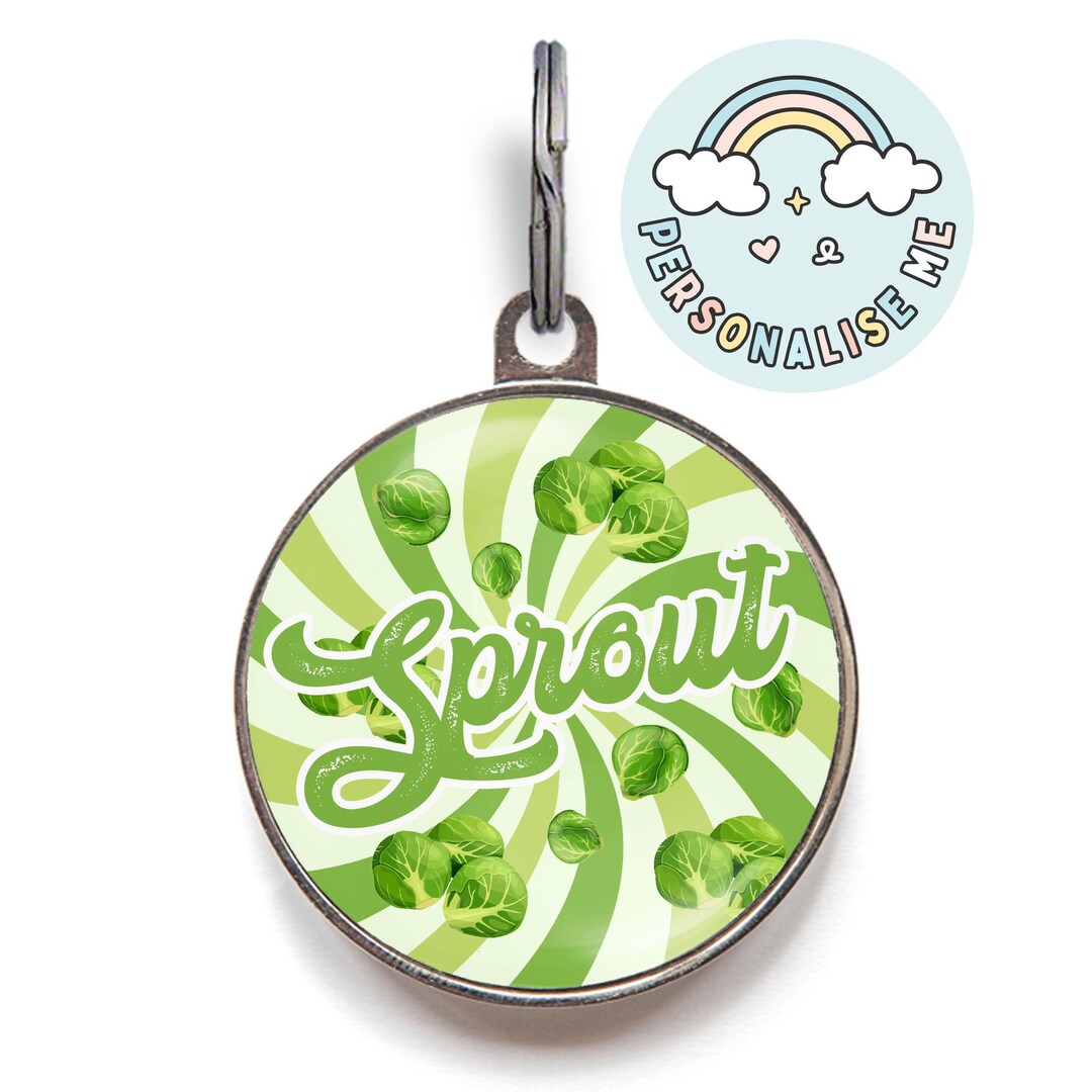 Custom Sprout Dog Tag – Brussels Sprouts Pet ID Tag – Funny Green ...
