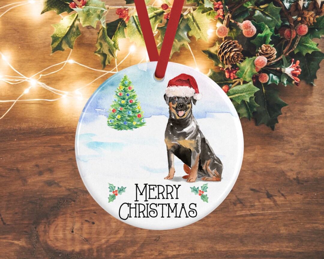 Rottweiler Ornament Rottweiler Christmas Decoration Personalised Dog ...