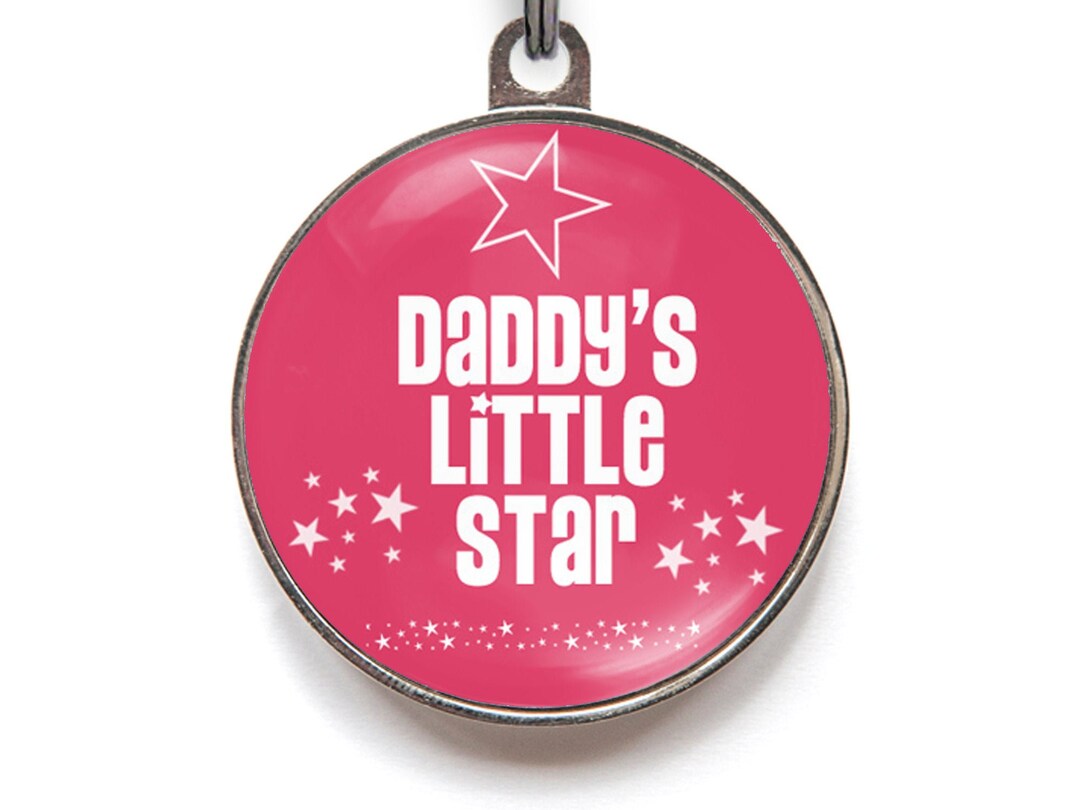 Daddy's Little Star Pink Dog Tag, Dog Dad Gift, Star Pet Tag FREE ...