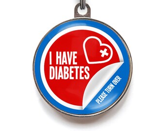 Medical ID Tag I Have Diabetes Black Cat Medical Alert - Etsy