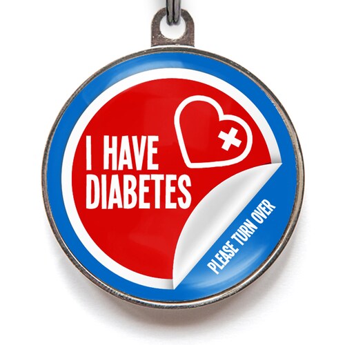 Medical ID Tag I Have Diabetes Black Cat Medical Alert - Etsy