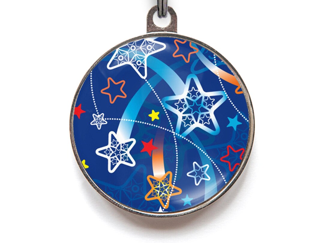 Shooting Star Pet ID Tag – Colorful Galaxy-inspired Dog Tag – Custom ...