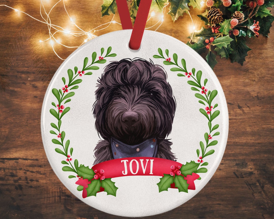 Black Cockapoo Christmas Ornament, Personalized Dog Christmas Tree ...