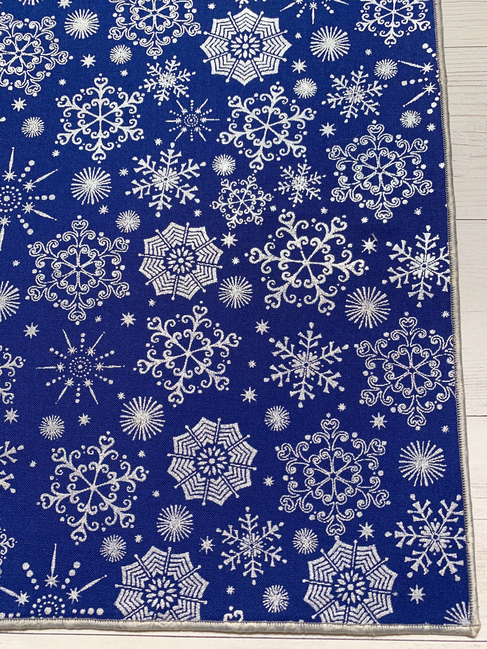Blue Christmas Table Runner, Snowflake Table Runner, Hanukkah Table ...