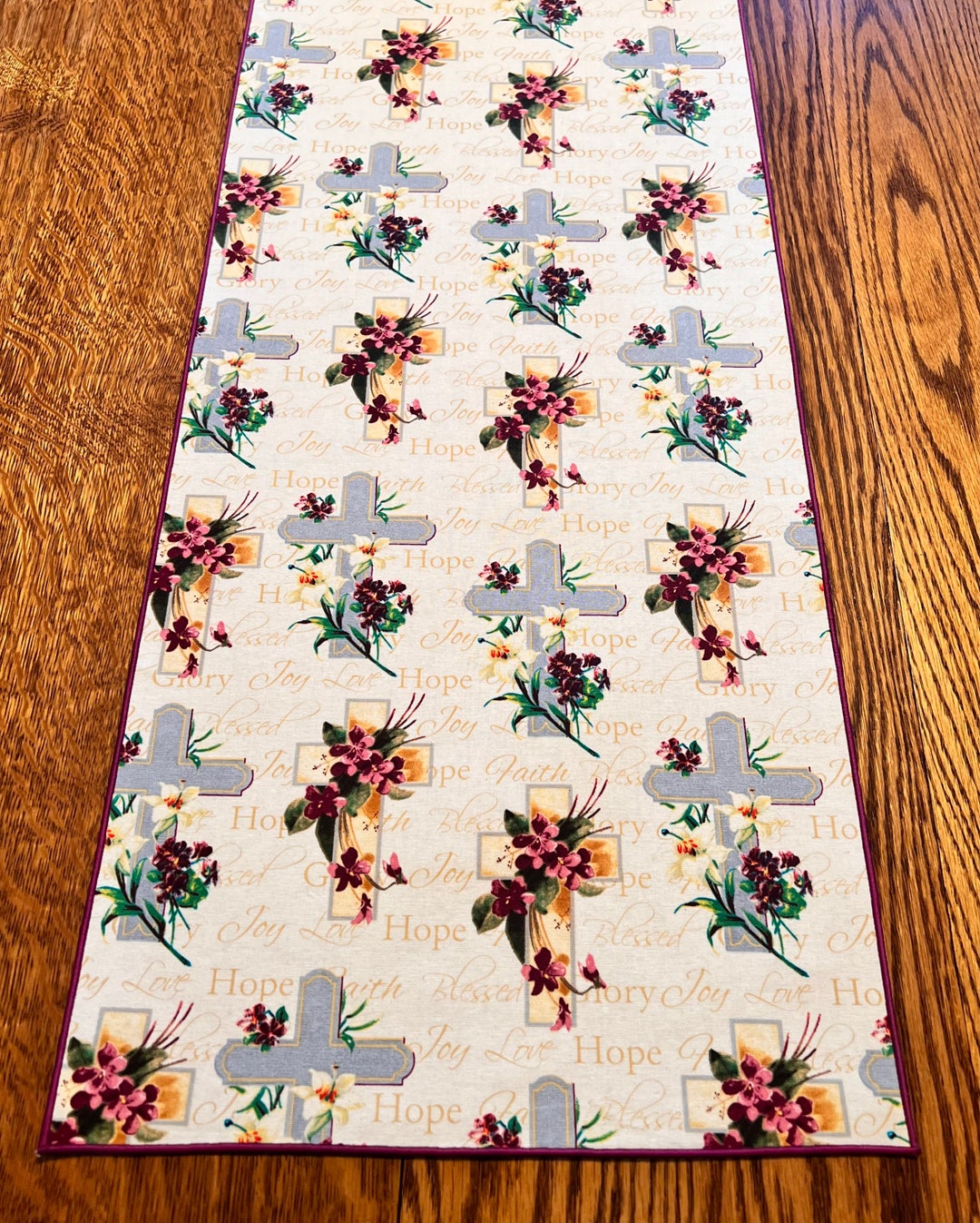 Easter Table Runner, Religious Table Decor, Easter Farmhouse Table ...