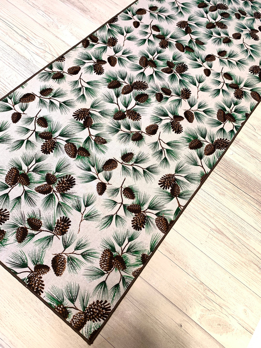 Pine Cone Table Runner, Rustic Table Runner, Cabin Decor, Christmas ...