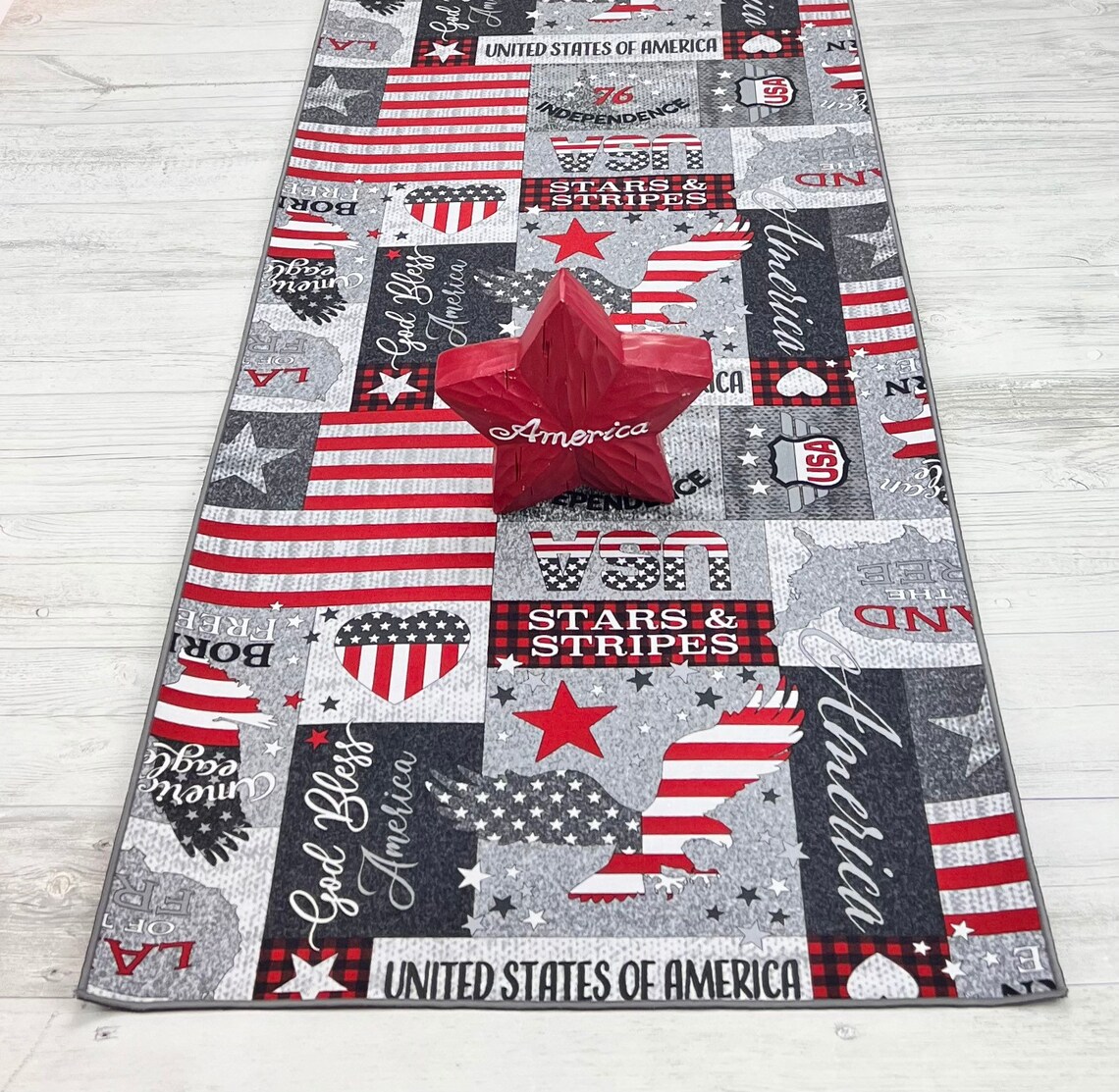 Patriotic Table Runner Patriotic Decor Fourth of July Decor - Etsy