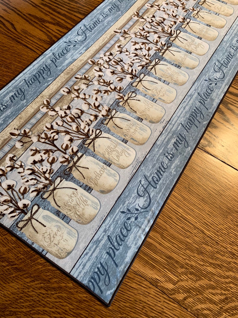 Spring Table Runner Farmhouse Mason Jar Mason Jar Table | Etsy