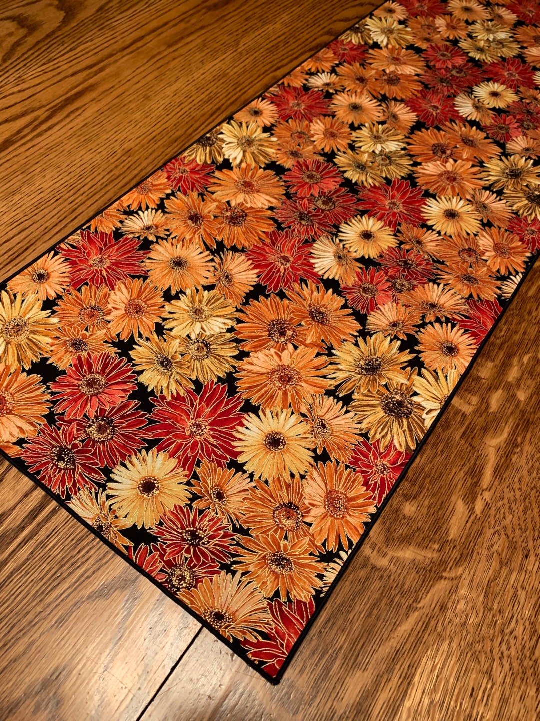 Fall Table Runner, Mum Decor, Buffet Table Runner, Floral Table Runner ...