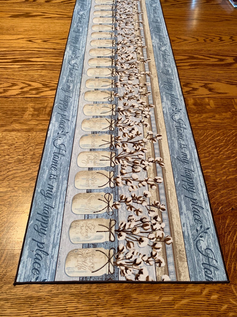 Spring Table Runner Farmhouse Mason Jar Mason Jar Table | Etsy