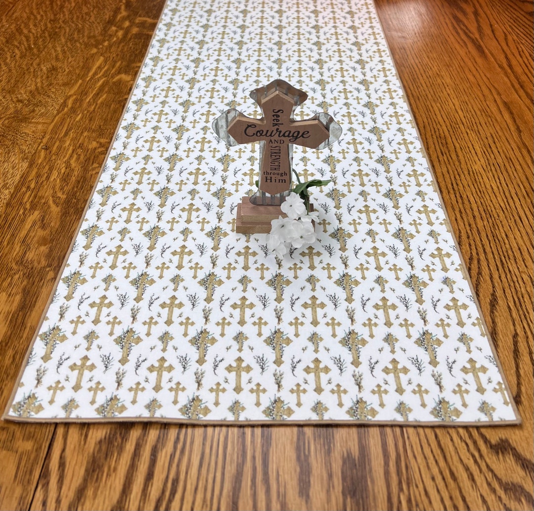 Farmhouse Table Runner, Religious Table Decor, Rustic Table Runner ...