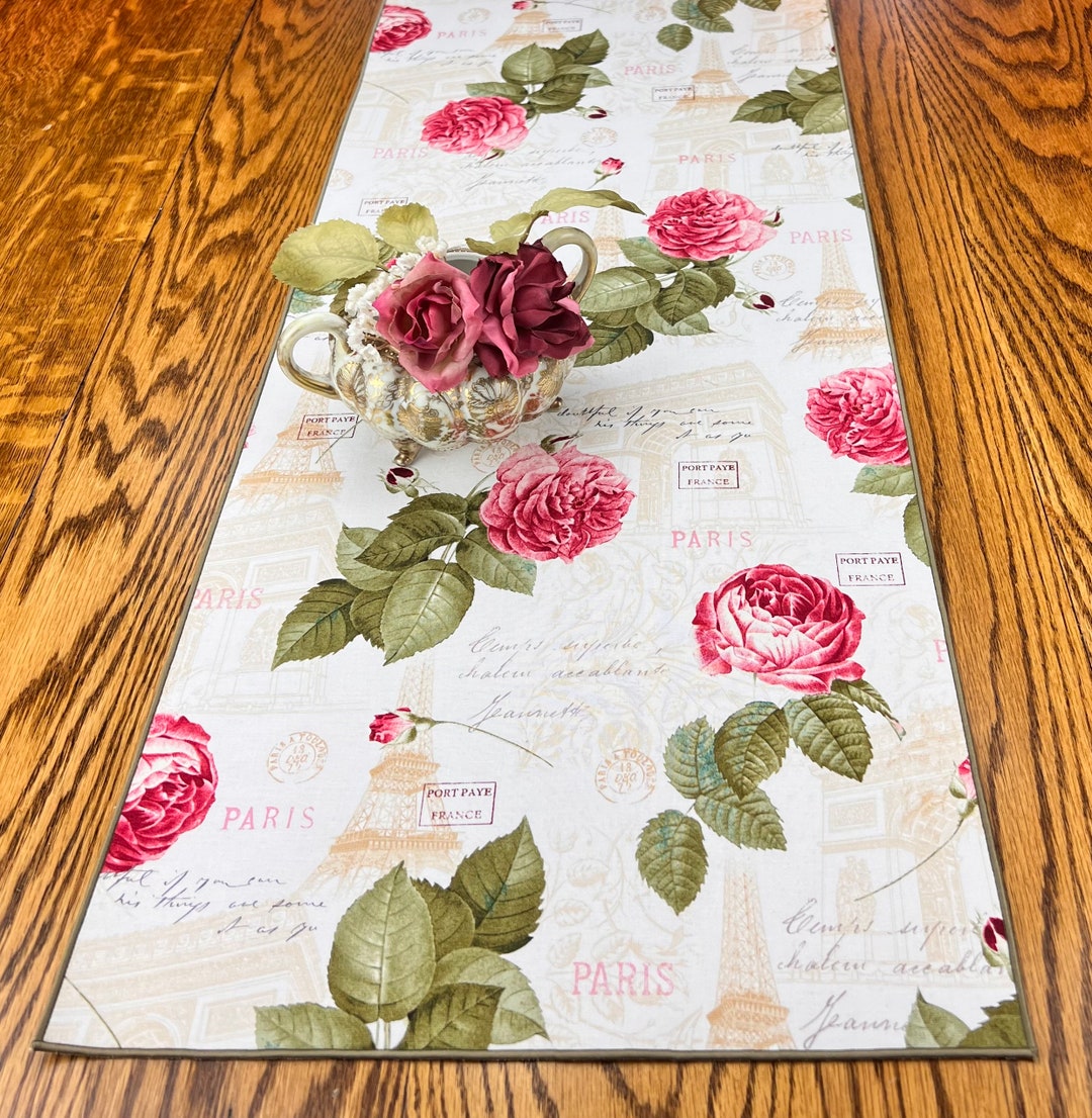 French Country Decor, Cottagecore Decor, Floral Table Runner, Victorian ...