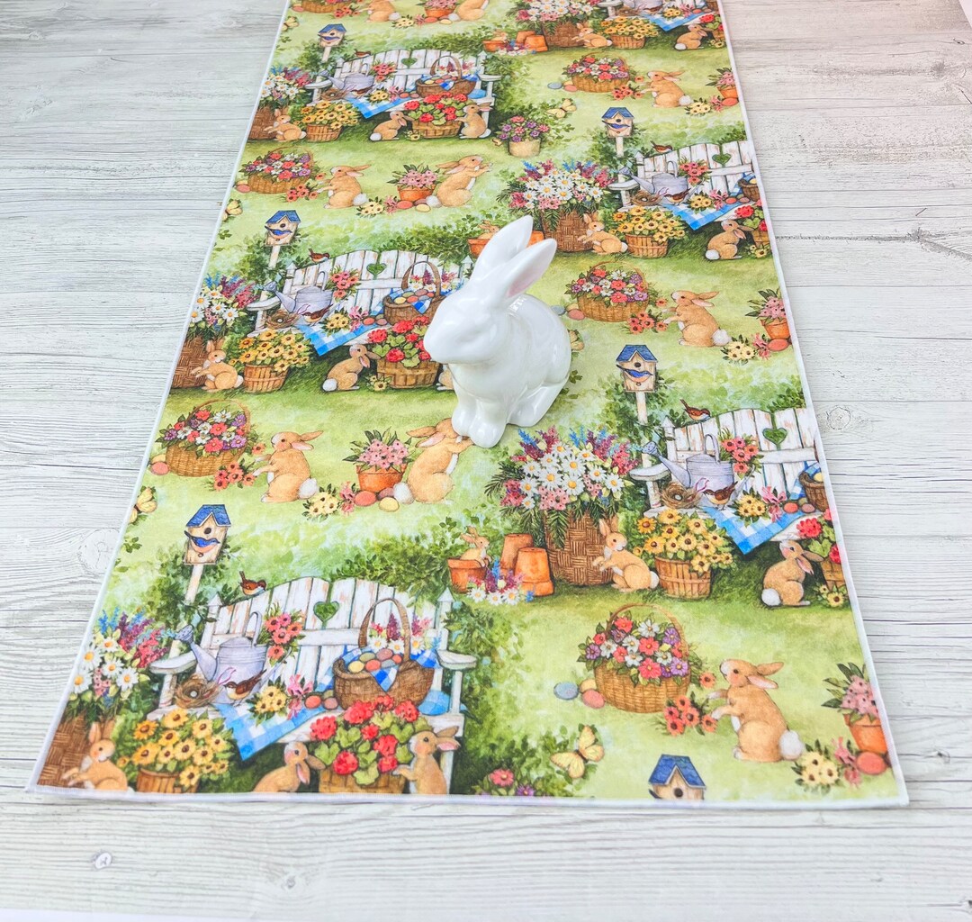 Easter Table Runner, Easter Runner, Easter Table Decor, Easter Bunny ...