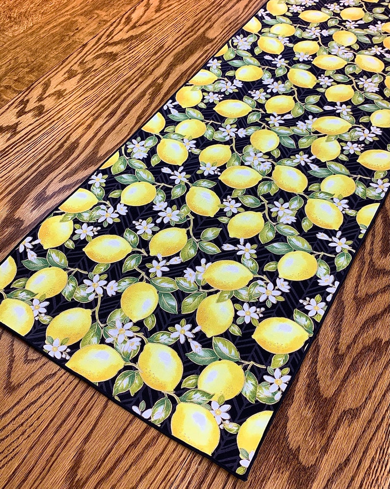 Lemon Table Runner Lemon Kitchen Decor Lemon Decor Summer - Etsy