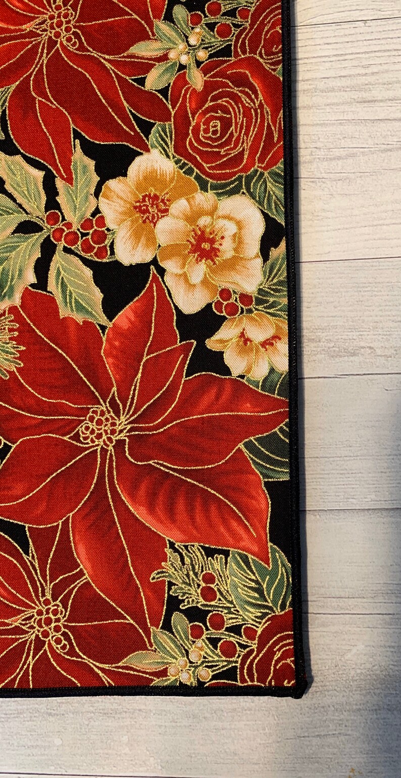 Poinsettia Table Runner for Christmas Christmas Table Runner - Etsy