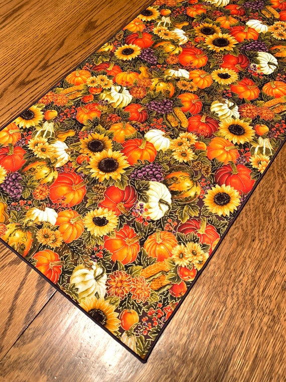 Fall Table Runner Sunflower Table Runner Pumpkin Table | Etsy