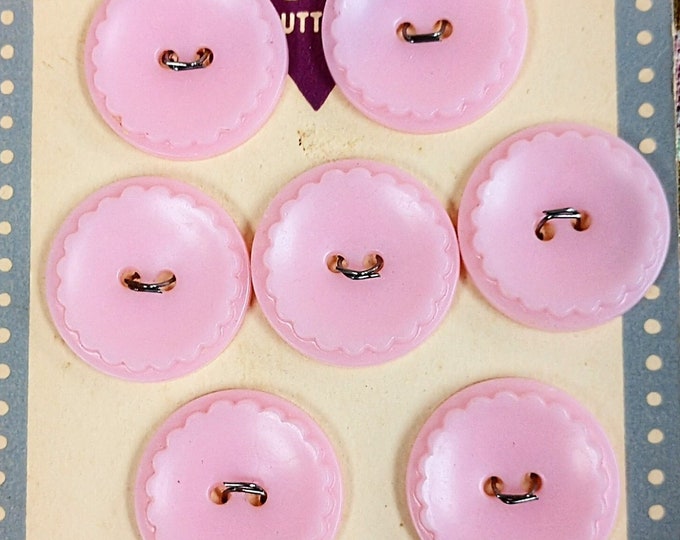 Seven Pink Plastic Sew Thru Le Chic Vintage Buttons 18mm 3/4" Sewing ...