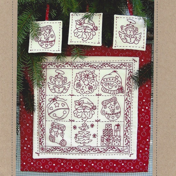 Christmas Redwork - Etsy