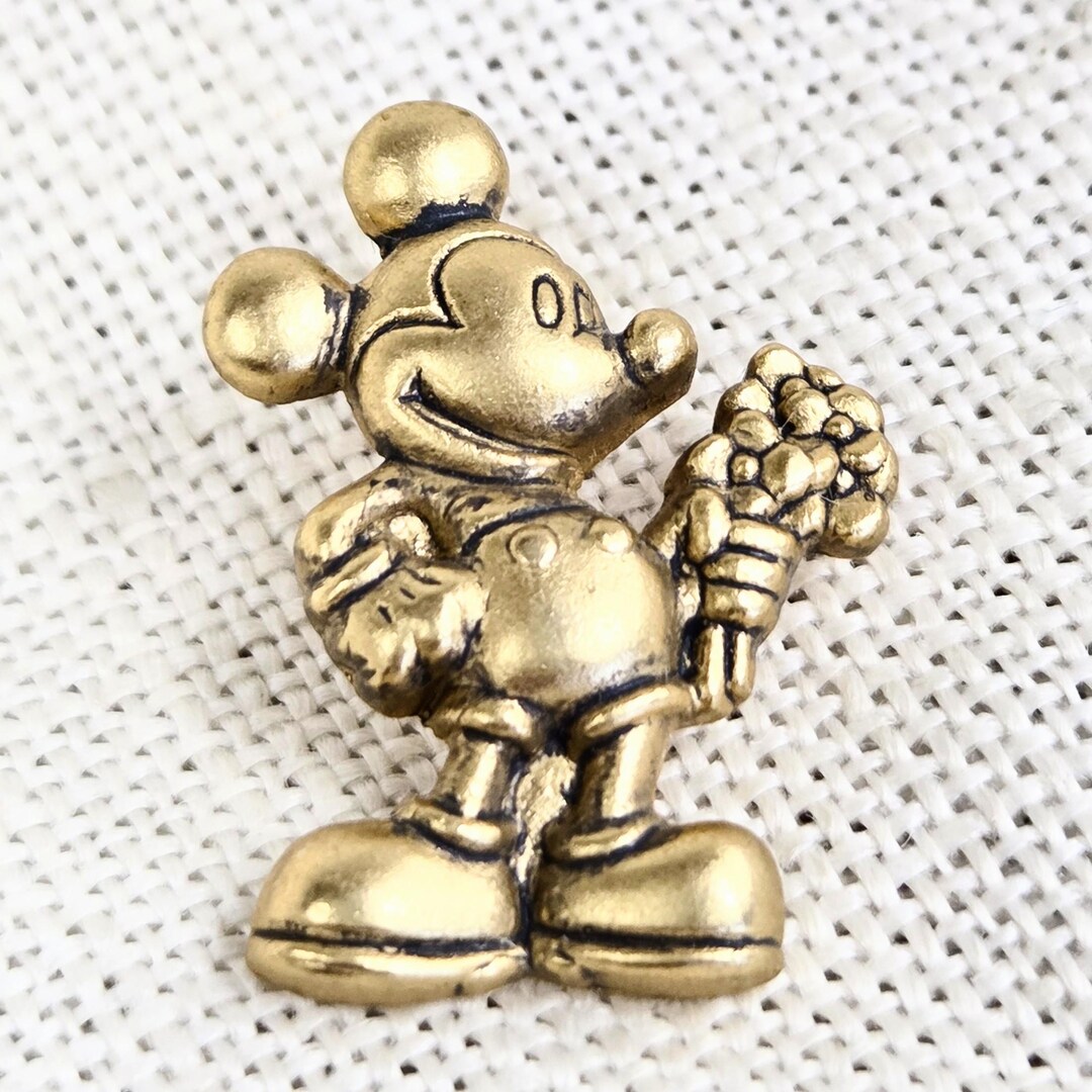 Mickey Mouse Holding Flowers Lapel Pin 22mm 7/8" Stamped Disney - Etsy