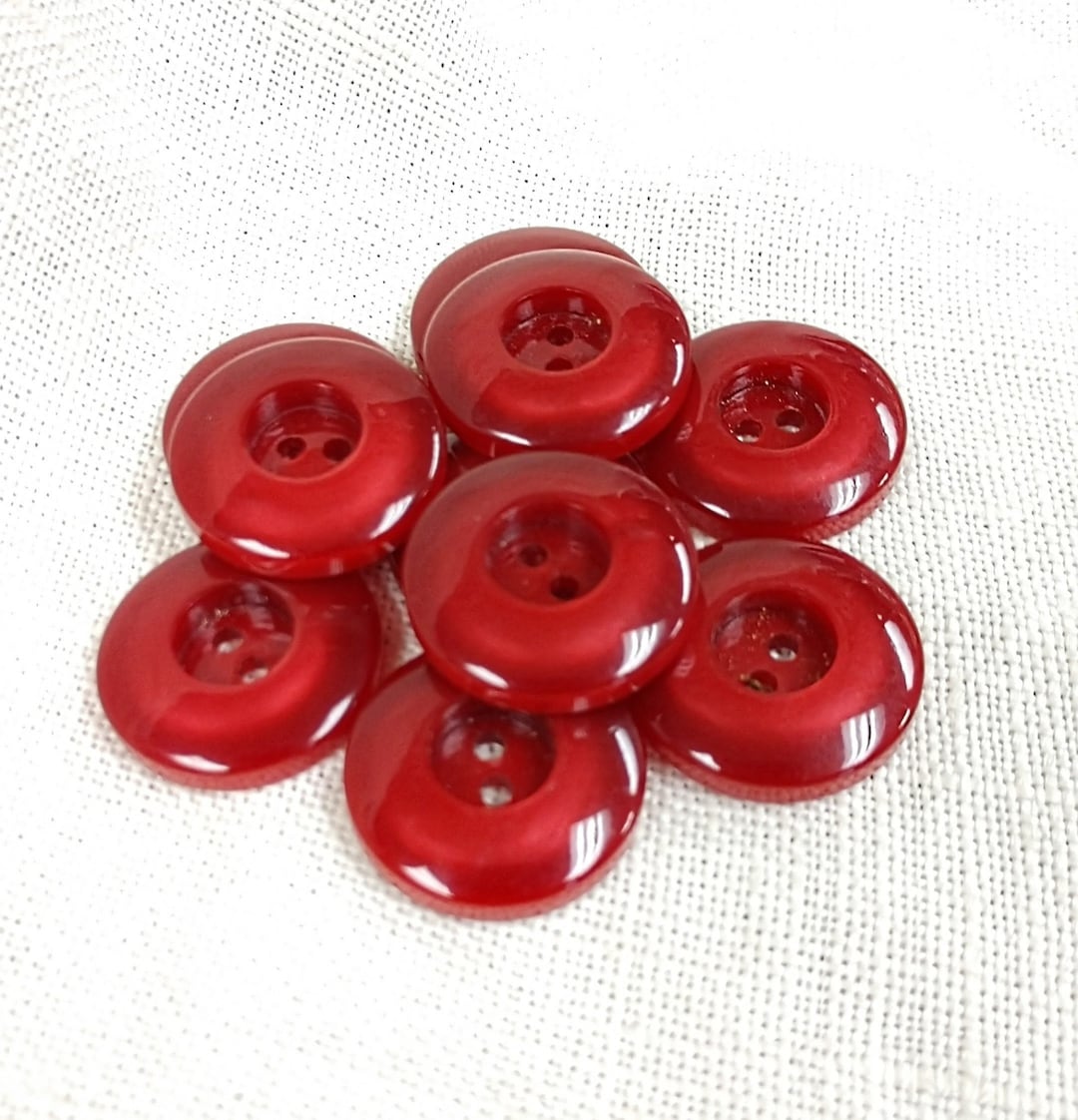 Ten Red Plastic Wide Rim Sew Thru 22mm 7/8" Buttons Sewing Supply - Etsy