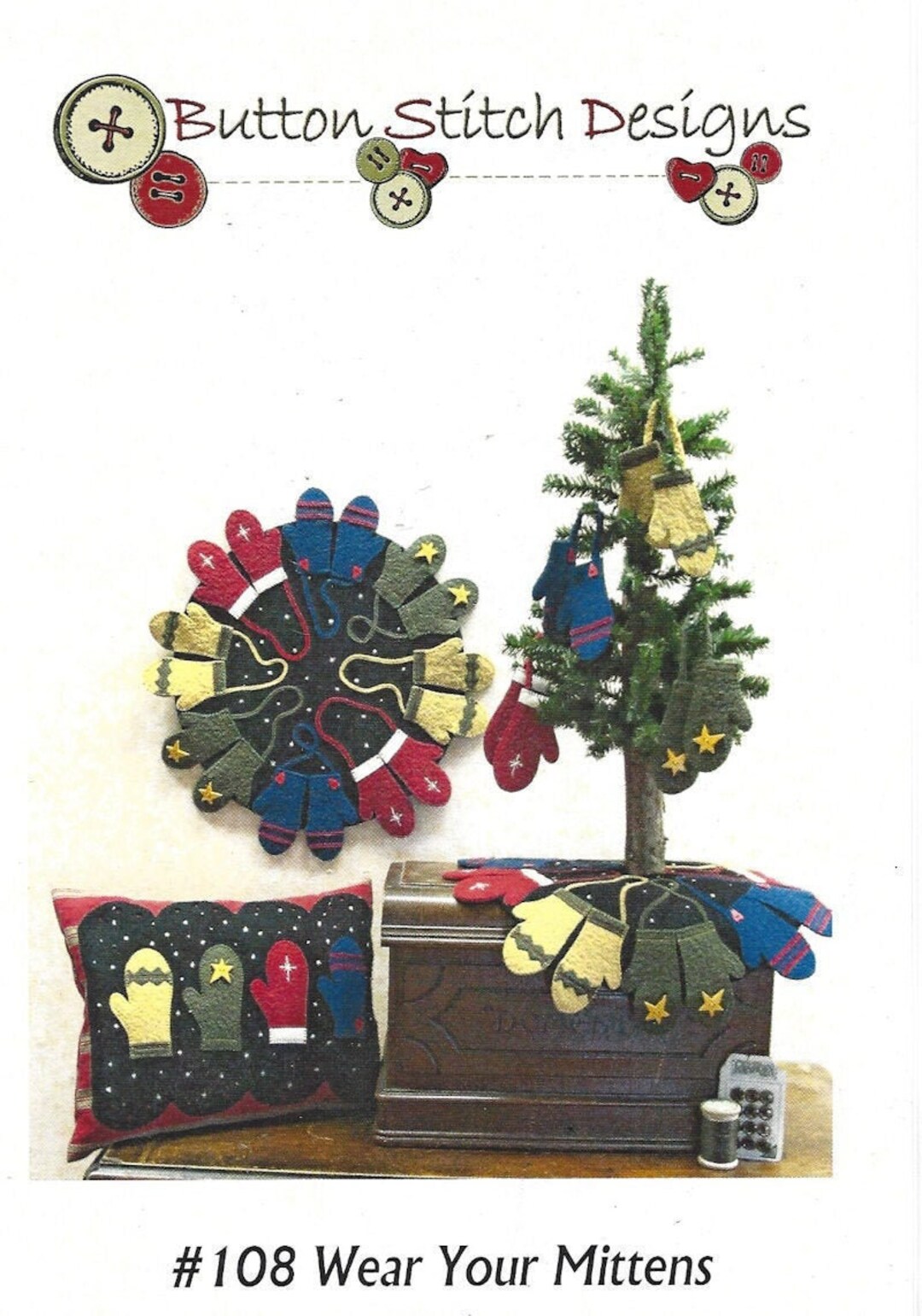 Mitten Ornaments Pillow Wool Felt Sewing Pattern Designer - Etsy