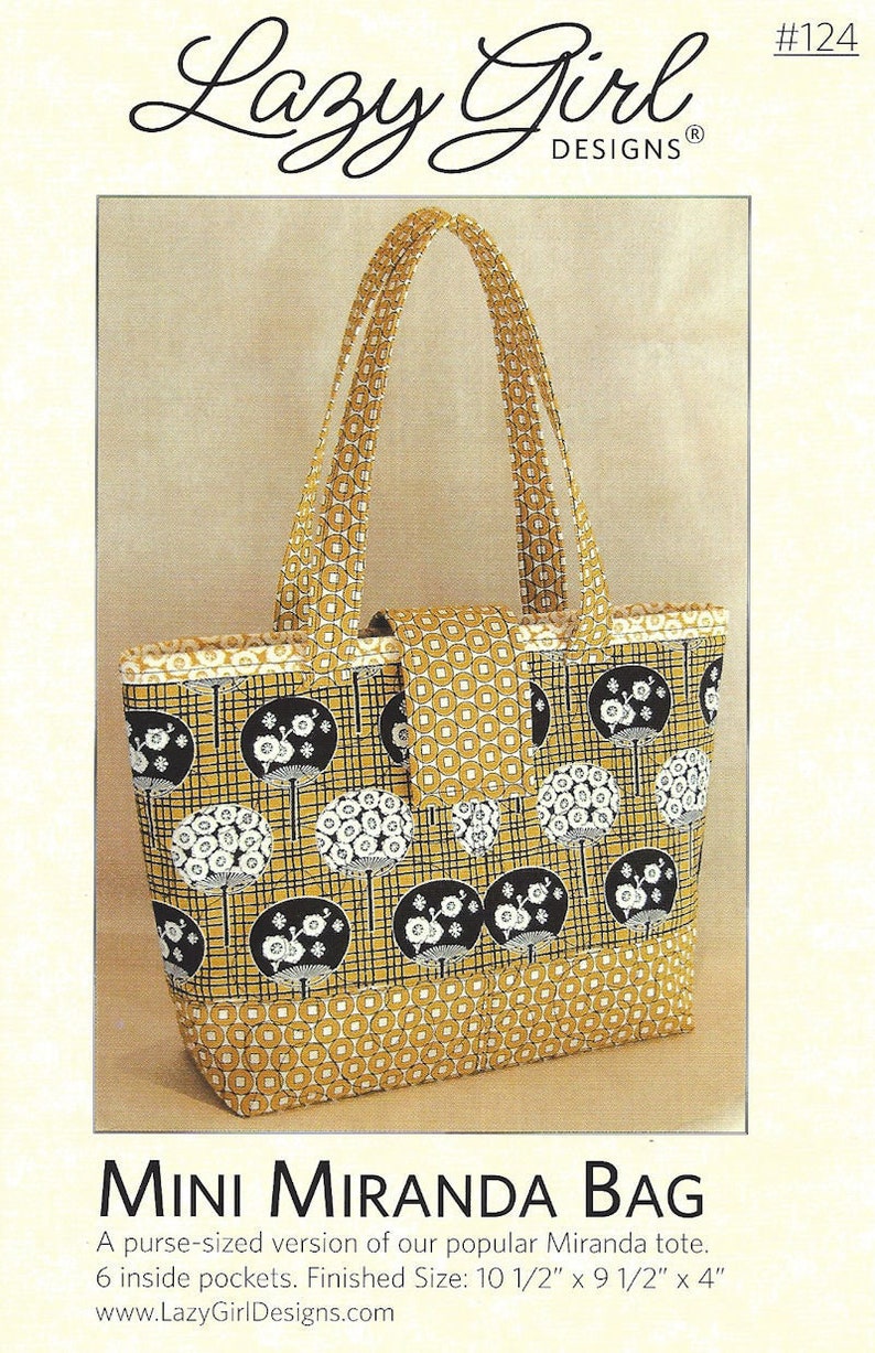 Mini Miranda Bag Sewing Pattern Designer Joan Hawley Lazy Girl Designs ...
