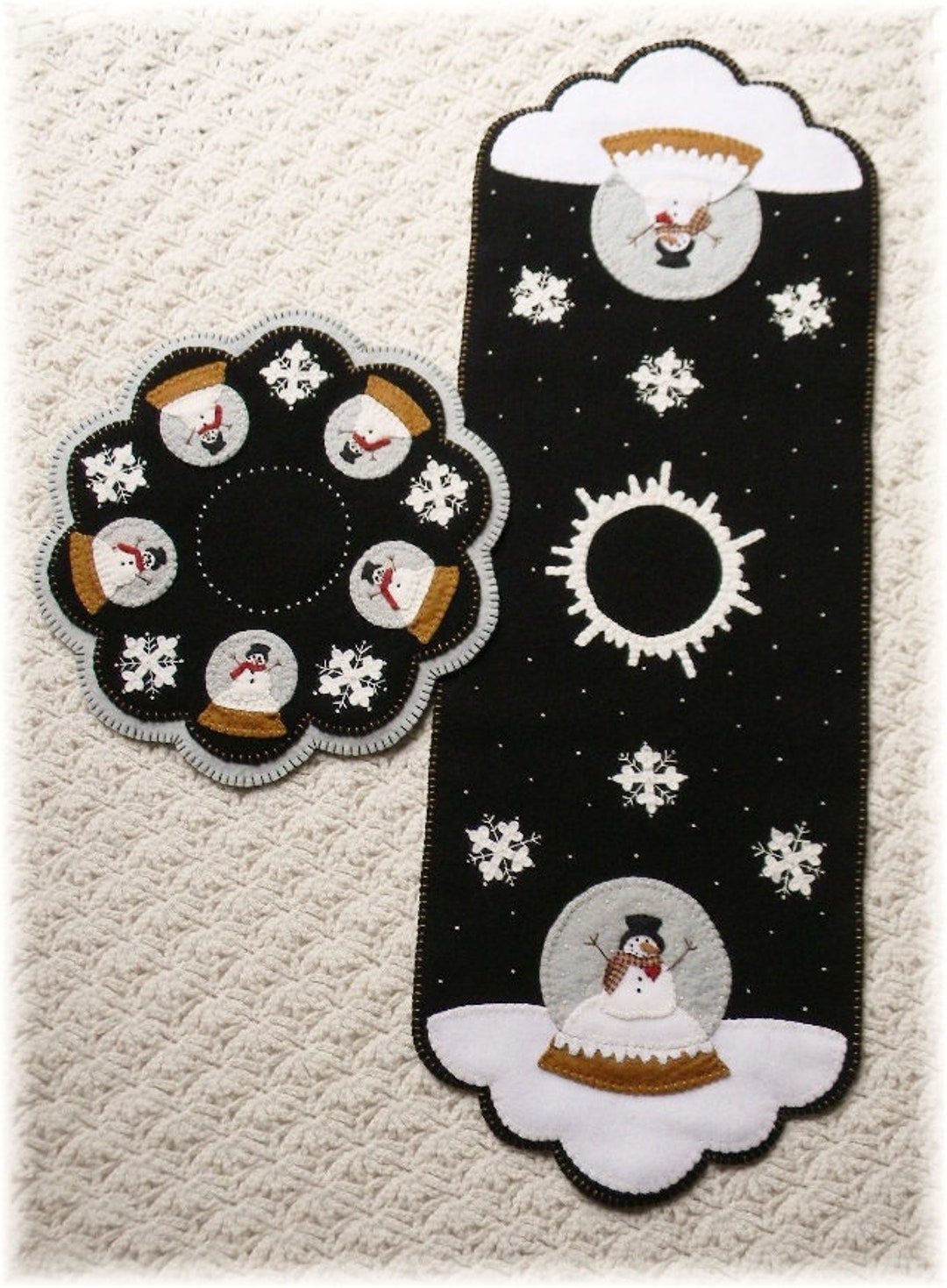 A Winter World Wool Felt Table Runner Candle Mat Applique Sewing ...