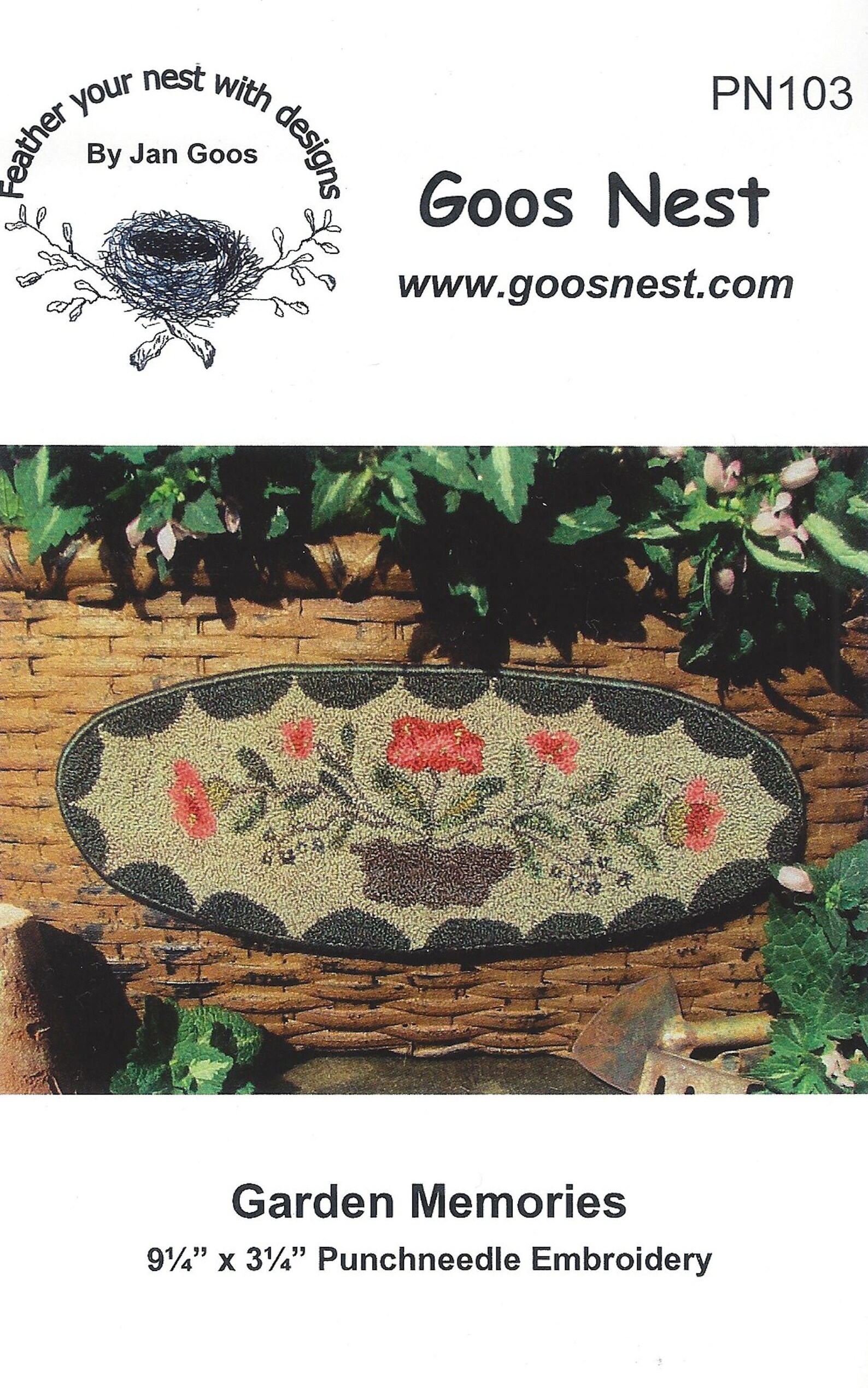 Oval Floral Punchneedle Embroidery Pattern Goos Nest Garden Memories ...
