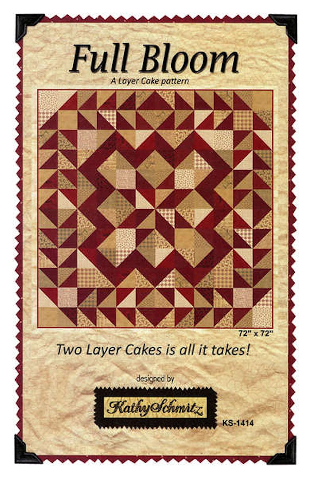 Full Bloom Layer Cake Quilting Pattern Card Kathy Schmitz Studio 72" X 72" - Etsy