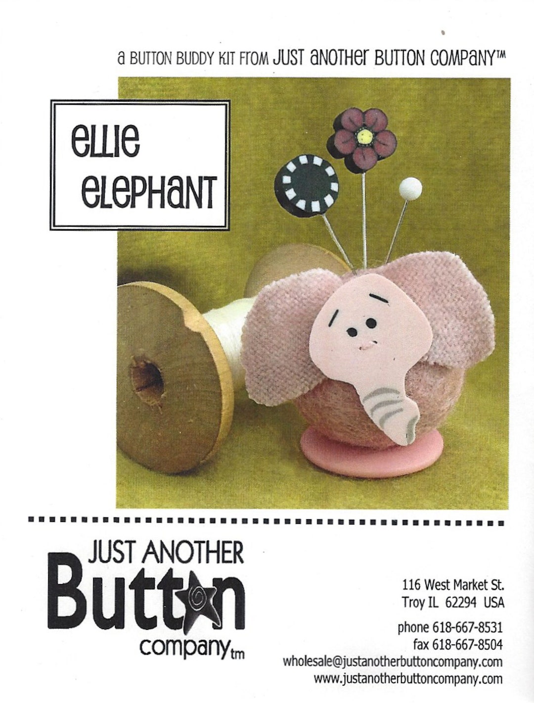 Ellie Elephant Button Buddy Kit Just Another Button Company Buttons ...
