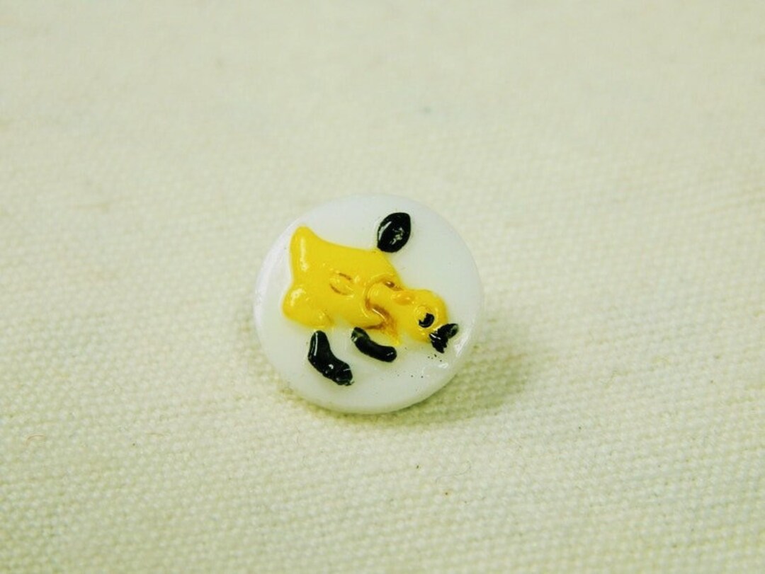 Yellow Duck Glass Self Shank Button 12mm 1/2 Sewing Scrapbooking Supply ...