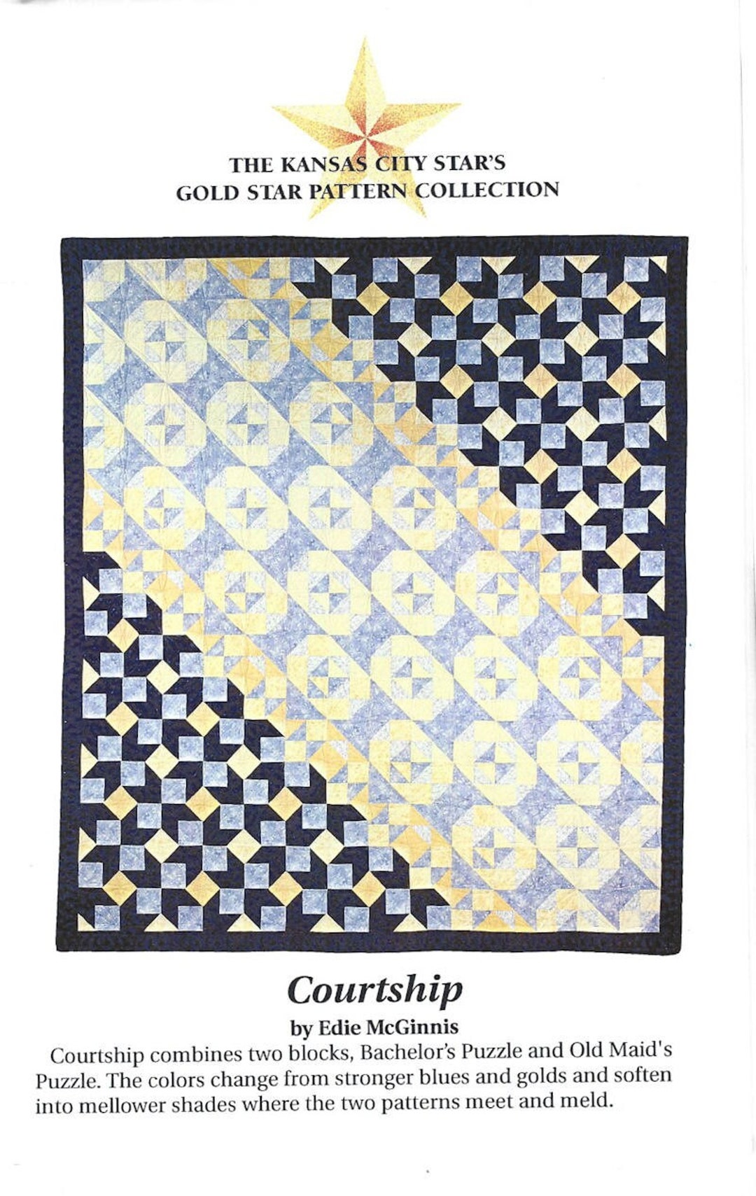 Courtship Quilt Pattern Gold Star Collection by Edie Mcginnis the ...
