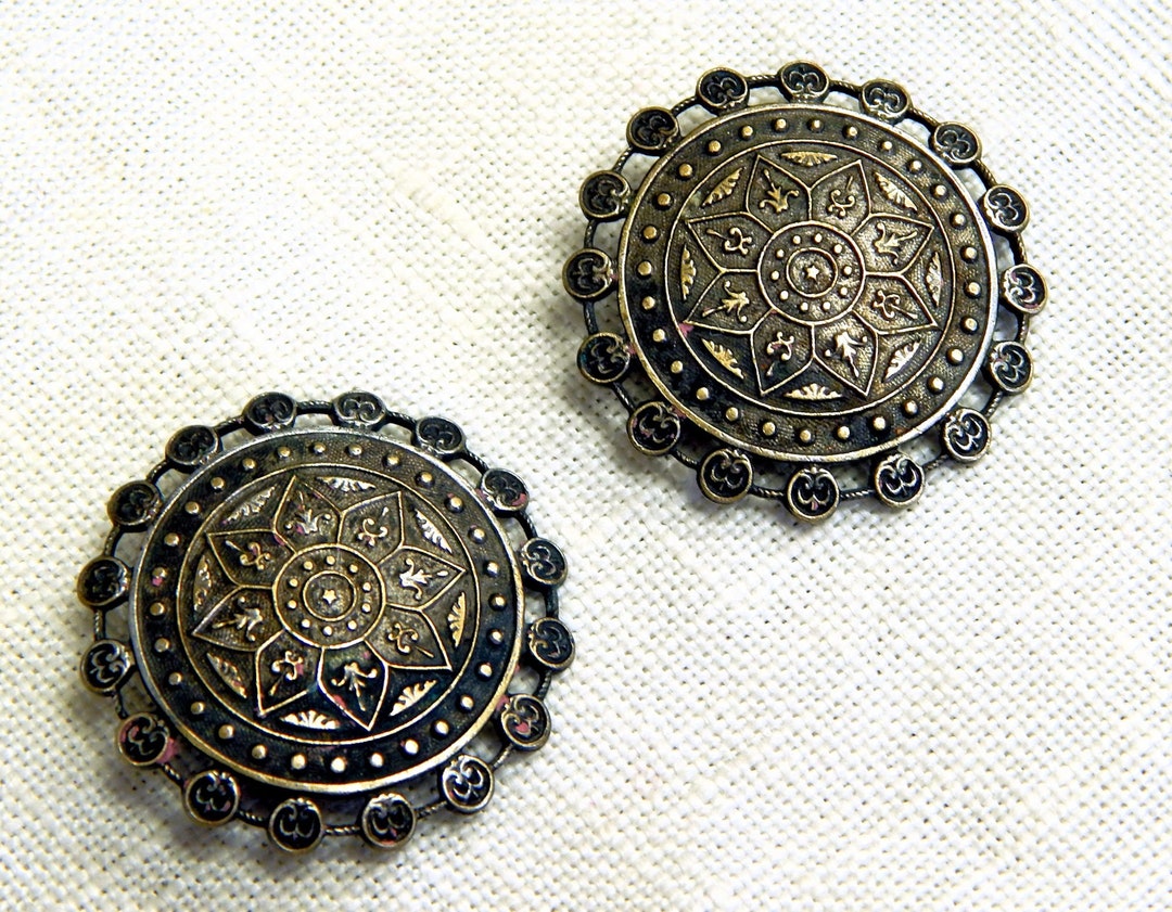 Southwestern Buttons 32mm 1-1/4" Loop Shank Metal Set of Two Sewing ...