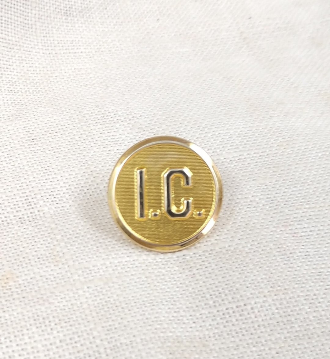 Illinois Central Railroad Button 22mm 7/8" Superior Quality Backmark ...