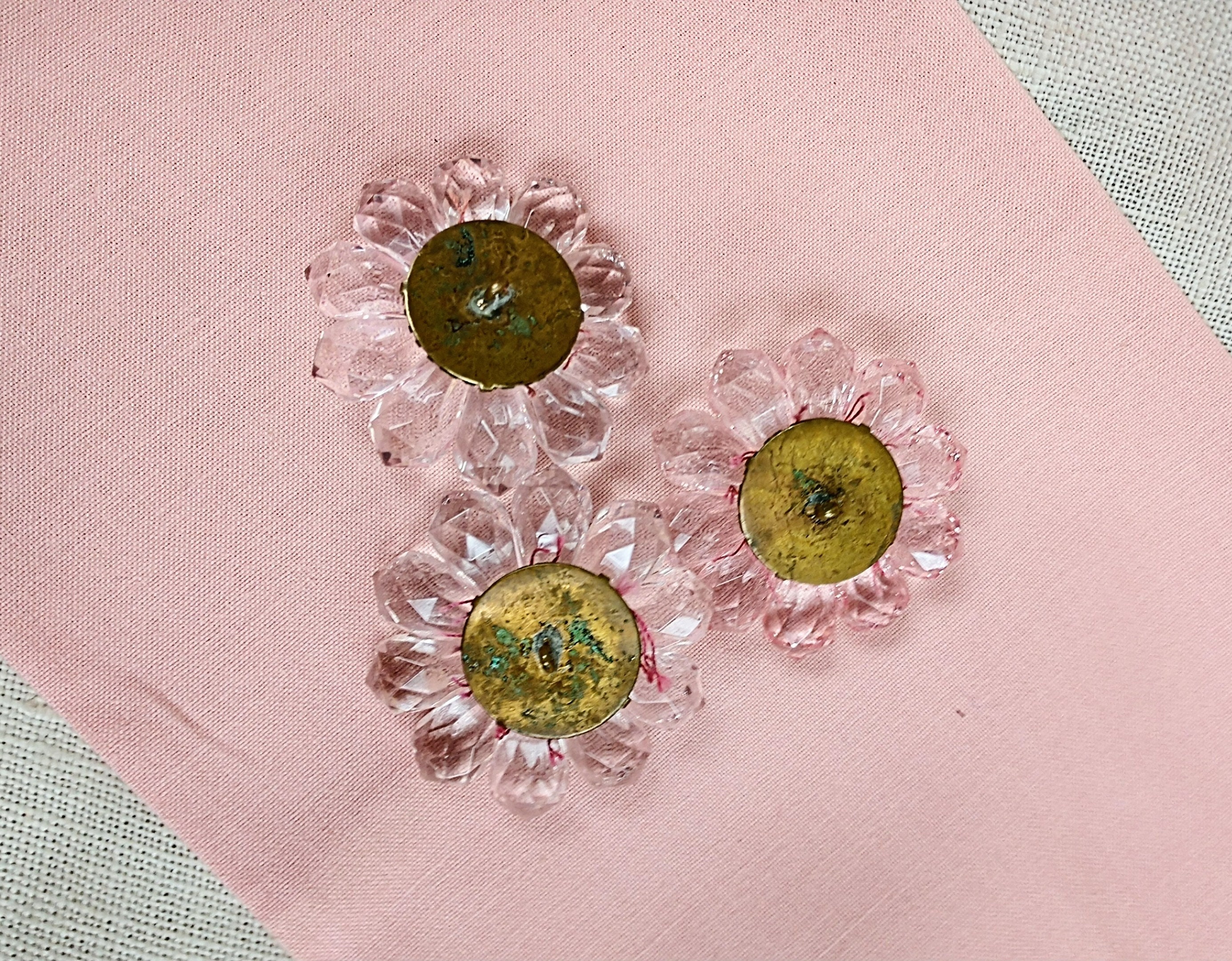 Three Pale Pink Tint Floral Plastic Buttons, 42mm - Etsy