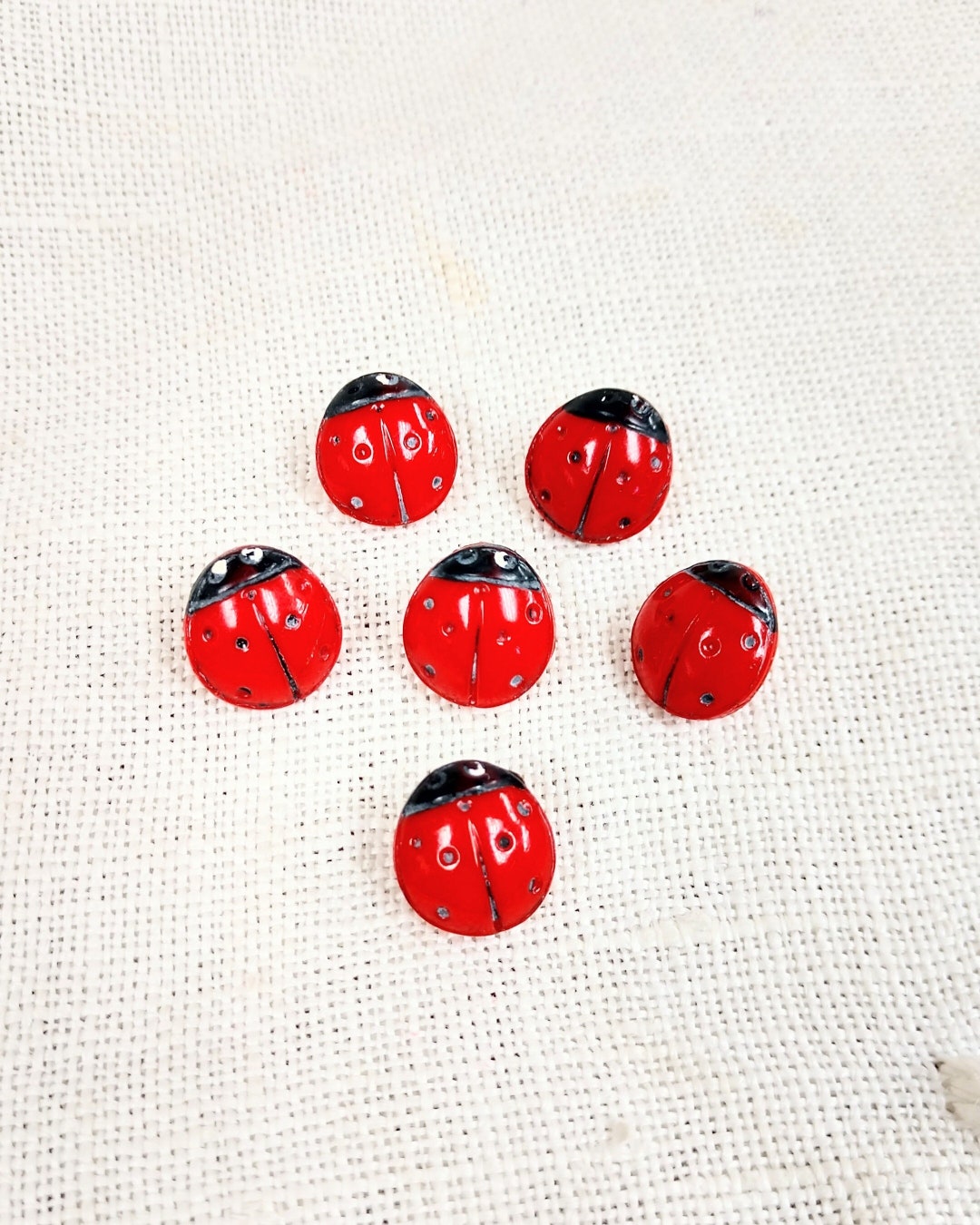 Six Glass Ladybug Self Shank Buttons 12mm 1/2 Sewing Supply - Etsy